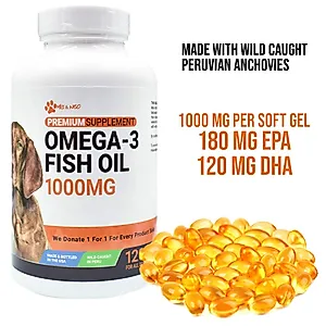 Max and Neo Omega 3 Fish Oil for Dogs 1000mg - We Donate One for One to Dog Rescues for Every Product Sold