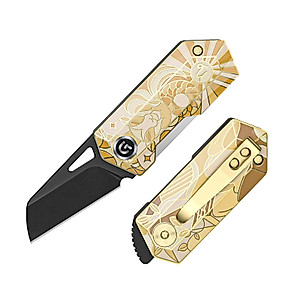 GVDV Small Pocket Knife, 1.57" Blade 9Cr19Mov Steel Mini Pocket Knives & Folding Knives, Front Flipper EDC Knives for Men Women, 12 Constellations Aries