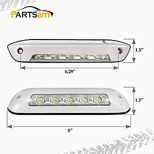 Partsam 2Pcs 12V RV LED Porch Awning Lights Bar White 30 LED Exterior/Interior Wall Lamps Utility Strip Lights Bar Surface Mount for Trucks Motorhome Caravan Camper Trailer