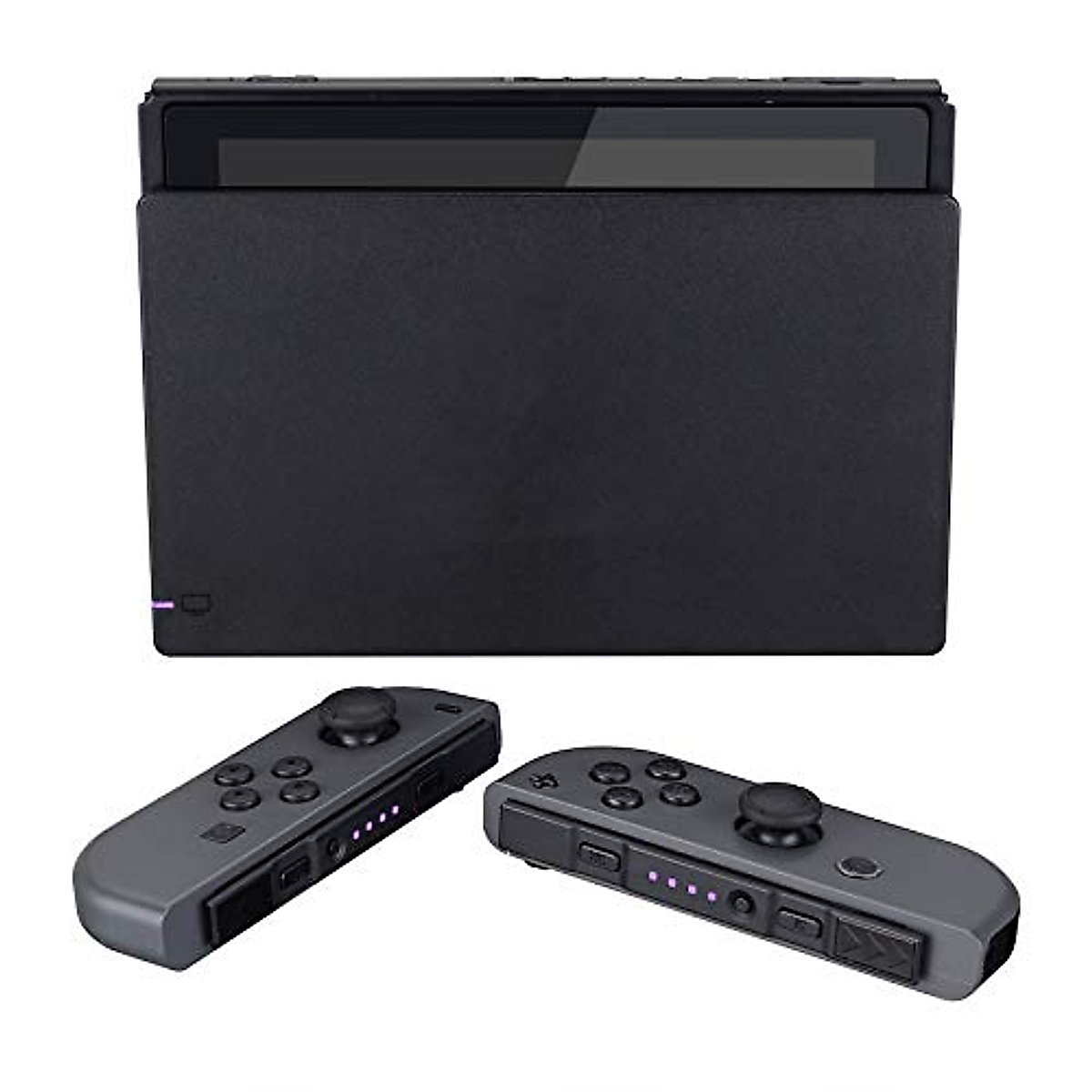 eXtremeRate Firefly LED Tuning Kit for Nintendo Switch Joycons Dock NS Joycon SL SR Buttons Ribbon Flex Cable Indicate Power LED - Violet (Joycons Dock NOT Included)