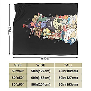 S-tudio Gh-ibli Super Soft Lightweight Microfiber Fuzzy Plush Throw Blanket 60"x50"