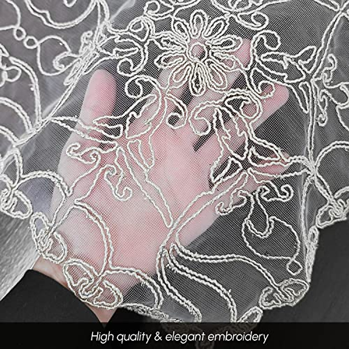 Elegant Comfort Embroidery Ingrid Table Runner - Dresser Scarf for Home Dining Room - Lace Like Tabletop Decoration, Kitchen Dining Table Decoration for Indoor and Outdoor, 13 X 20 Inches, White