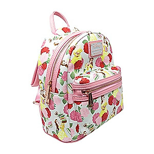 Loungefly Disney Beauty and the Beast Allover Print Womens Double Strap Shoulder Bag Purse