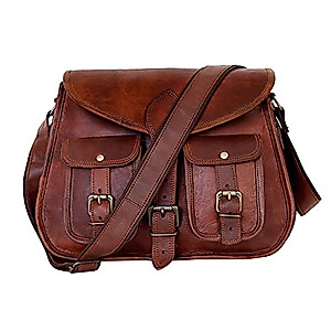 Ruzioon Goat Leather Crossbody Purse Women Shoulder Bag Satchel Ladies Travel Purse Genuine Leather