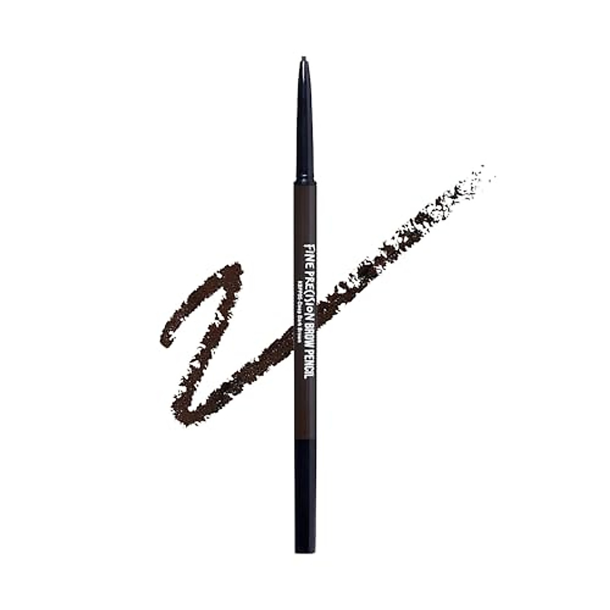 Kiss New York Professional Brow Pencil with Spoolie Brush, Ultra-Fine Precision Point Eyebrow Pencil, Dual-Sided Precise, Slim Definer, Fills Brows, Long-Lasting (Deep Dark Brown)