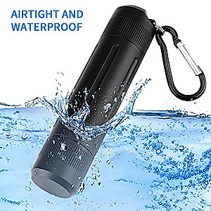 Airtight Smell Proof Container, Mini Portable Sealed Jar Water Resistant Aluminum Alloy Stash Container Keychain Ashtray for Herbs, Spices, Tobacco