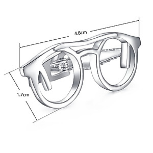 HONEY BEAR Mens Silver Glasses Tie Clip Bar for Normal Size Tie Gift 4.8cm