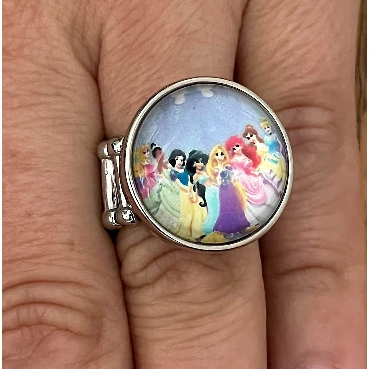 Snap Jewelry Stretch Ring Silver Plated fits 18-20mm Standard Size Ginger Style Charms My Prime Gifts