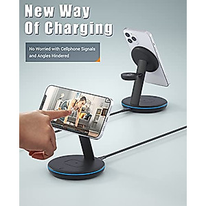 Magnetic Wireless Charger 3 in 1, PEXXUS 15W Fast Mag-Safe Charger Stand Wireless Charging Station for iPhone 14 13 12 Pro/Max/Mini,AirPods Pro/3/2, Apple Watch 7/6/SE/5/4/3/2(QC3.0 Adapter Included)