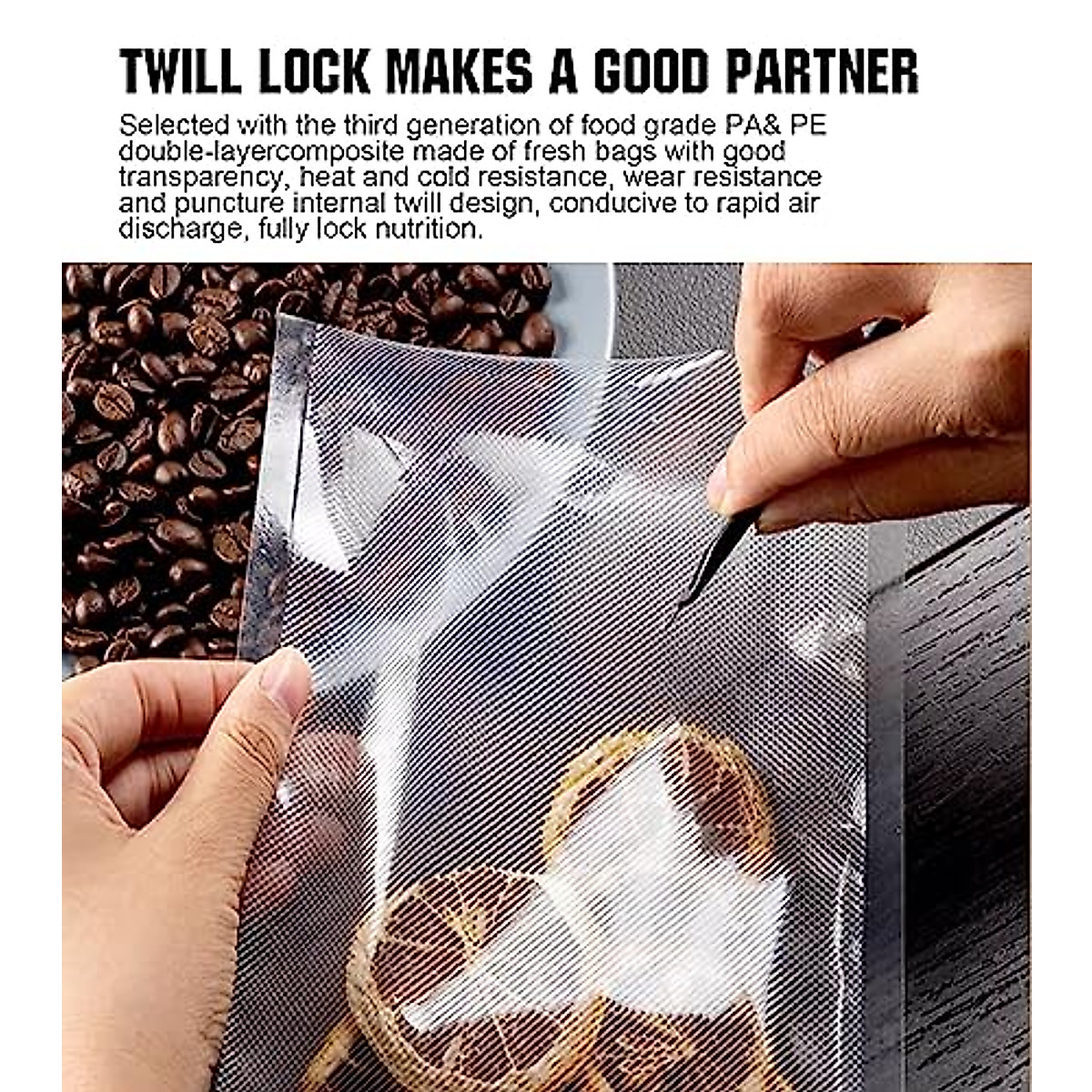 11" X 9.85' (1 Roll) And 8" X 9.85' (1 Roll) Vacuum Sealed Bag Rolls, Cut To Size Rolls, Bpa Free, Heavy Duty Vacuum Sealed Storage Bag Rolls, Suitable For Sous Vide.