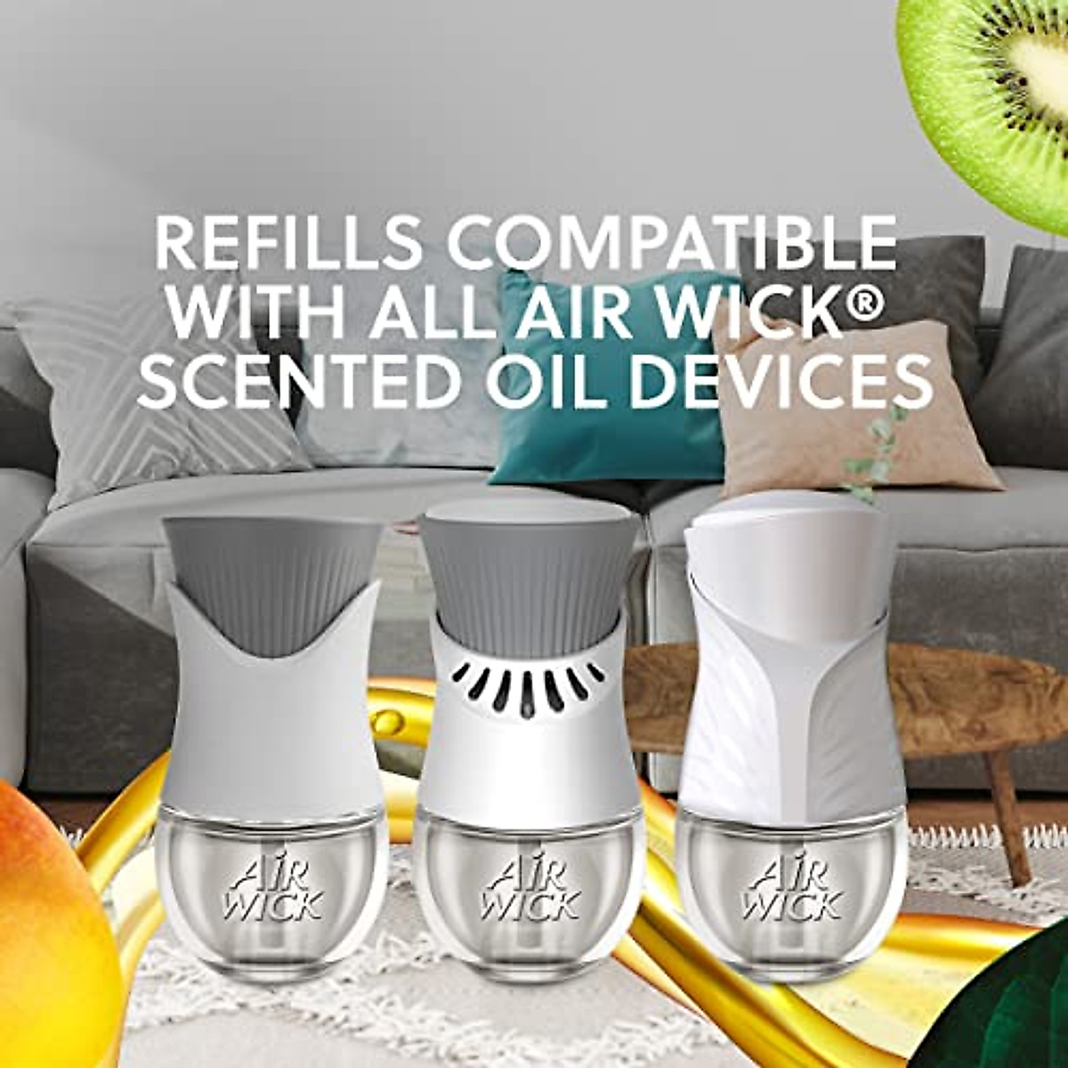 Air Wick Plug in Scented Oil Refill, 7 ct, Peach & Sweet Nectar, Air Freshener, Essential Oils