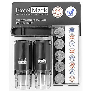 ExcelMark A17 Teacher Self-Inking Rubber Stamp Kit