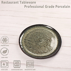 jinsongdafa Ceramic Dinner Plates Dish Set,Set of 4,for Lunch snacks -Microwave Oven & Dishwasher Safe,Scratch Resistant,Dinnerware Kitchen Porcelain Serving Dishes 10 Inch Round