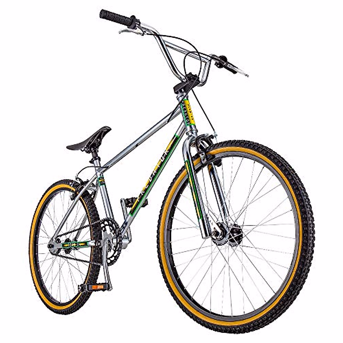 Schwinn Predator Team 24 Freestyle BMX Bike, Throwback 1983 Design, Single-Speed Drivetrain, Hi-Ten Steel Frame, Rattrap Pedals, Front and Rear Caliper Brakes, 24-Inch Gum Wall Tires, Chrome