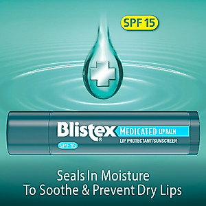 Blistex Medicated Lip Balm, 0.15 Ounce, (Pack of 24) – Prevent Dryness & Chapping, SPF 15 Sun Protection, Seals in Moisture, Hydrating Lip Balm, Easy Glide Formula for Full Coverage