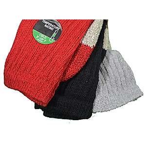 Rodex 3 Pairs Thermal Gear Socks Boot Hiking Warm Winter Mens Size 10-15 colors may vary