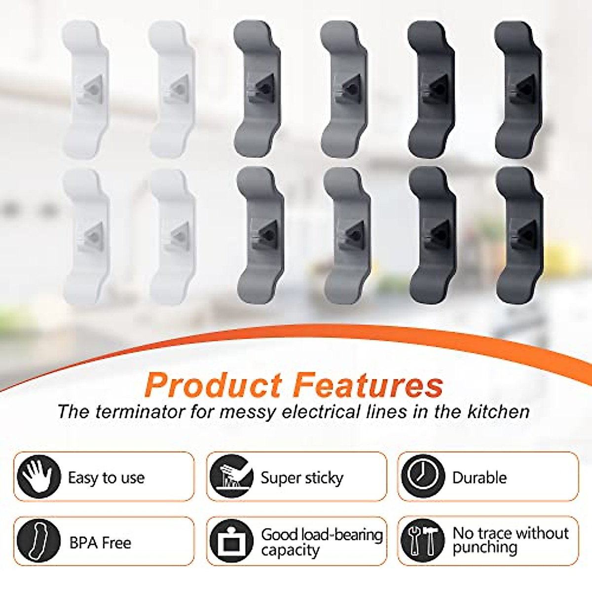 RAITVER 12 Pack Stand Mixers Cord Organizer, Kitchen Appliances Cord Wrapper, Cord Winder Cord Holder for Appliances, Mixer, Blender, Pressure Cooker