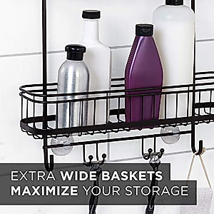 Zenna Home Extra Wide Hanging Over-the-Shower Caddy, Bronze