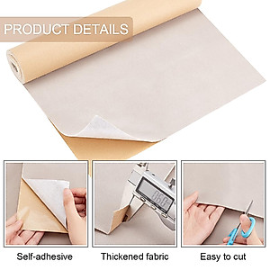 BENECREAT 15.7 x 118inch Antique White Self Adhesive Velvet Flocking Sheet Velvet Fabric Roll Drawer Liner for Jewelry Box Decoration 0.6mm Thickness