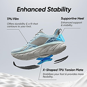 ALLSWIFIT Men's Comfortable Walking Shoes Running Tennis Athletic Gym Workout Cross Training Sneakers,Size 11,Grey,SARR009M