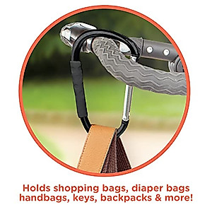 Nuby Large Handy Hook Carabiner Stroller Clip with Textured Soft Grip - Black