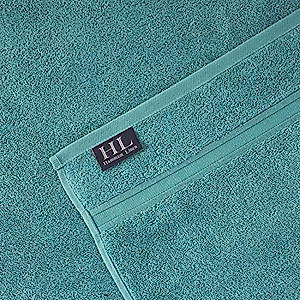 Hammam Linen 6-Piece Teal Turquoise Bath Towels Set for Bathroom Original Turkish Cotton Soft, Absorbent and Premium 2 Bath Towels, 2 Hand Towels, 2 Washcloths