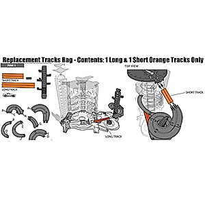 Replacement Parts for Hot Wheels Garage Play Set ~ Hot Wheels Super Ultimate Garage Play Set - FDF25 ~ Replacement Tracks Bag - Contents: 1 Long and 1 Short Orange Tracks