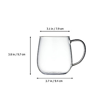 Hemoton Transparent Glass Mug 350ml Glass Water Mug Juice Cup Milk Tea Cup Water Mug Clear Coffee Cups for Latte Americano Cappuccinos