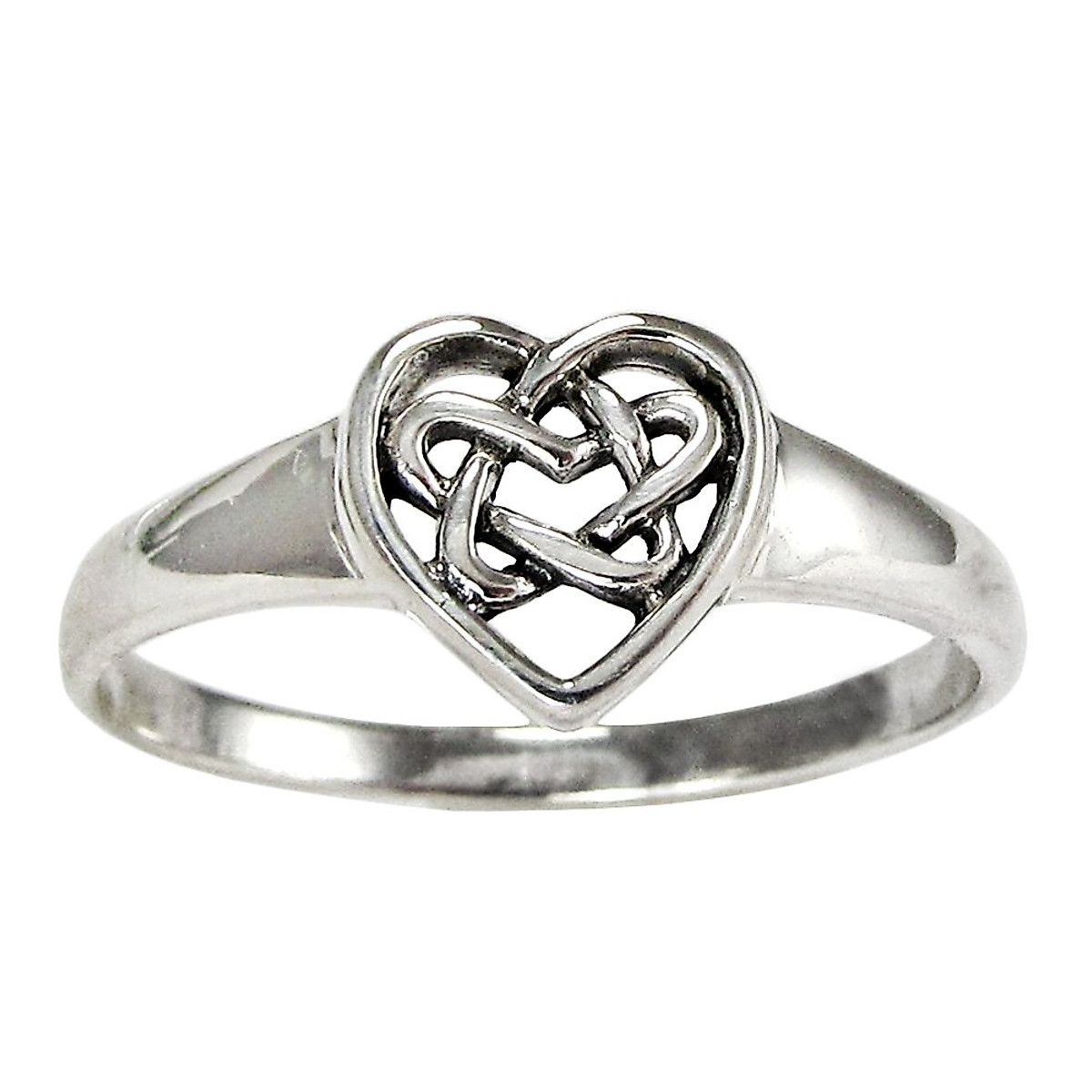 Moonlight Mysteries Sterling Silver Celtic Love Knot Heart Ring Size 4