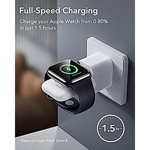 ESR Portable Charger for Apple Watch, Certified Made for Apple Watch, Small and Portable, Magnetic Cover, Fast Magnetic USB-C Charging for Apple Watch Ultra, Series 8/7/6/5/4/3/2/1, and SE