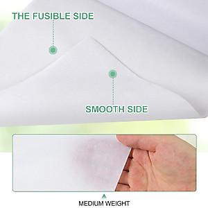 Phinus Fusible Interfacing for Sewing, Medium Weight White 11.8in X 15yd Iron on Interfacing, Fusible Fleece Interfacing for Sewing for Sewing Supplies and DIY Crafts Supplies