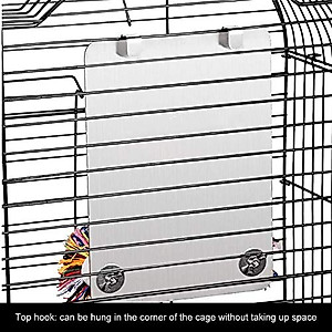 Tylu 6.6 Inch Bird Mirror for Cage Accessories with Rope Perch, Bird Swing Toys Perches for Conures Parakeet Parrot Cockatoo Cockatiel Lovebirds Finch Canaries