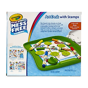 Crayola Color Wonder Mess Free Art Desk with Stamps, 20+ Pieces, Kids Toys