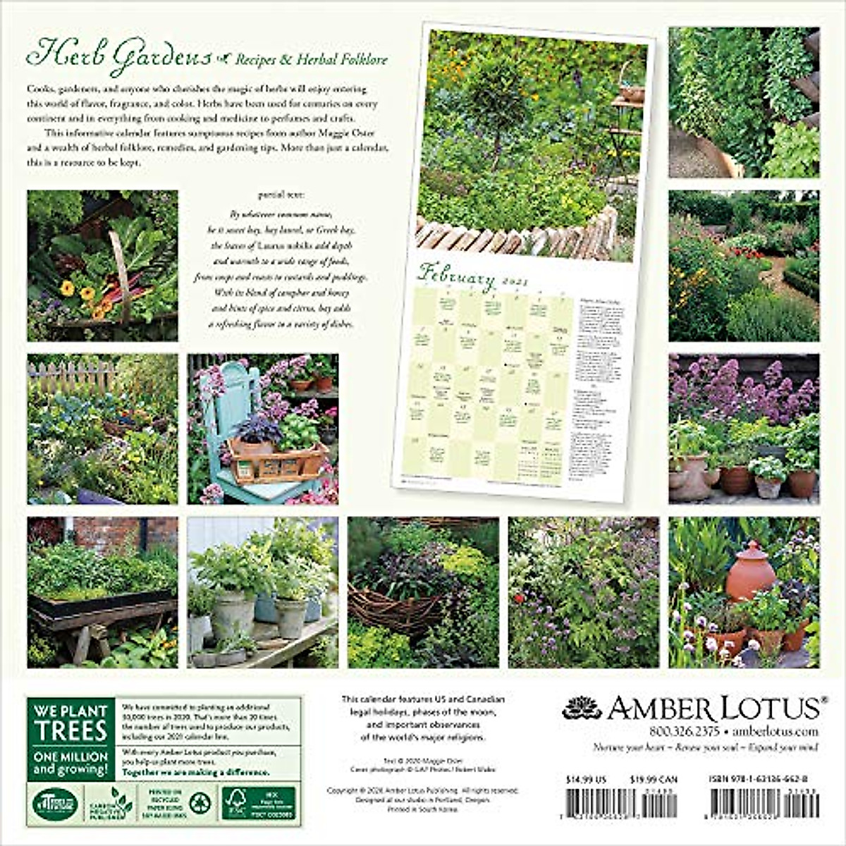 Herb Gardens 2021 Wall Calendar: Recipes & Herbal Folklore