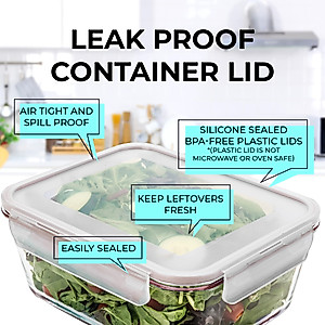 Razab 3300ML (3300 ml/ 112 oz) Glass Red Food Storage Container - LID Only