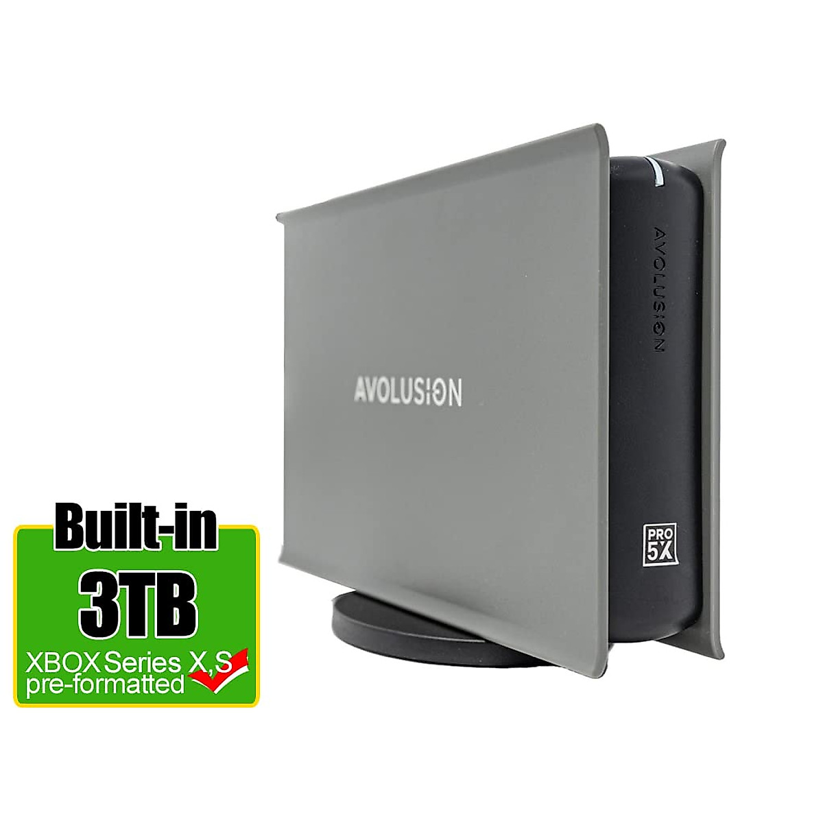Avolusion PRO-5X Series 3TB USB 3.0 External Gaming Hard Drive (Grey) Compatible with Xbox Series X|S Game Console - 2 Year Warranty