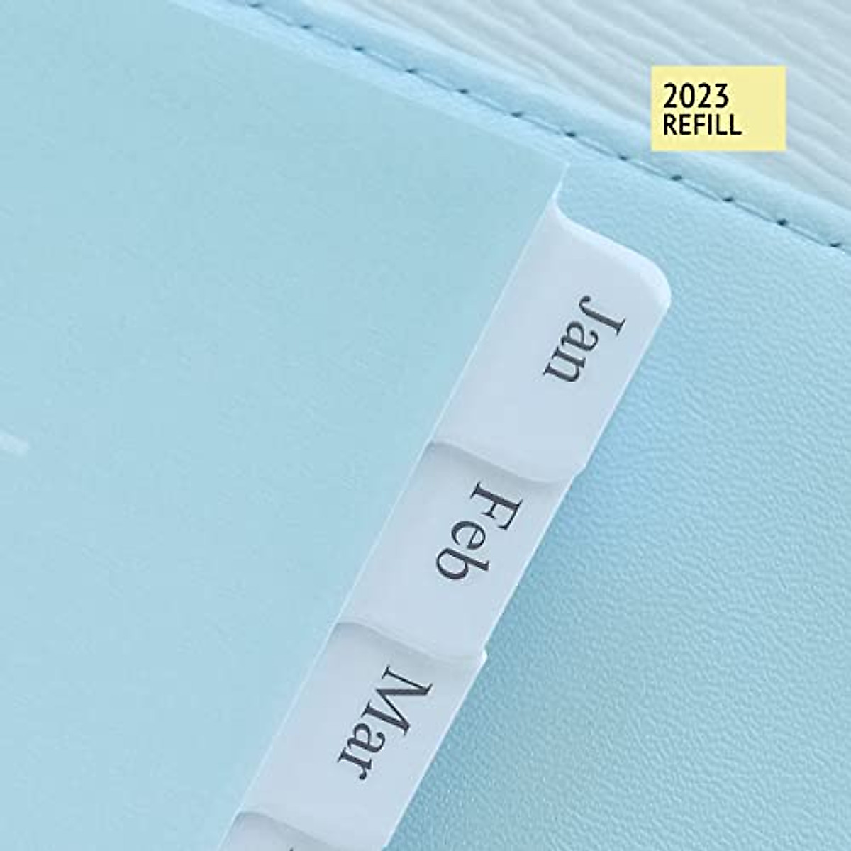 Fan&Ran 2023 Planner Binder Set A6 - Weekly and Monthly Refills, Budget Sheets, Cash Zipper Pocket, Personal Size, Sky Blue
