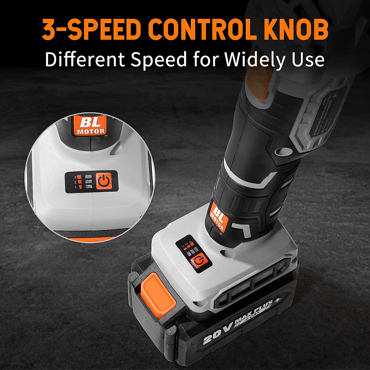 WORKSITE 20V Angle Grinder Cordless 4-1/2" Brushless Motor Angle Grinder Tool with 4.0 Ah Battery, 1-Hour Fast Charger and Adjustable Handle for Polishing, Grinding & Cutting