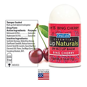 Lip Naturals® | 12-Count Assorted Mini Lip Balm with Sunscreen (SPF-15) & 1 Lip Balm Keychain | Made in USA | Lip Balm Pack with 3 Flavors: Tea Tree Mint, Vanilla Bean, & Bing Cherry (0.10oz/3g Each)