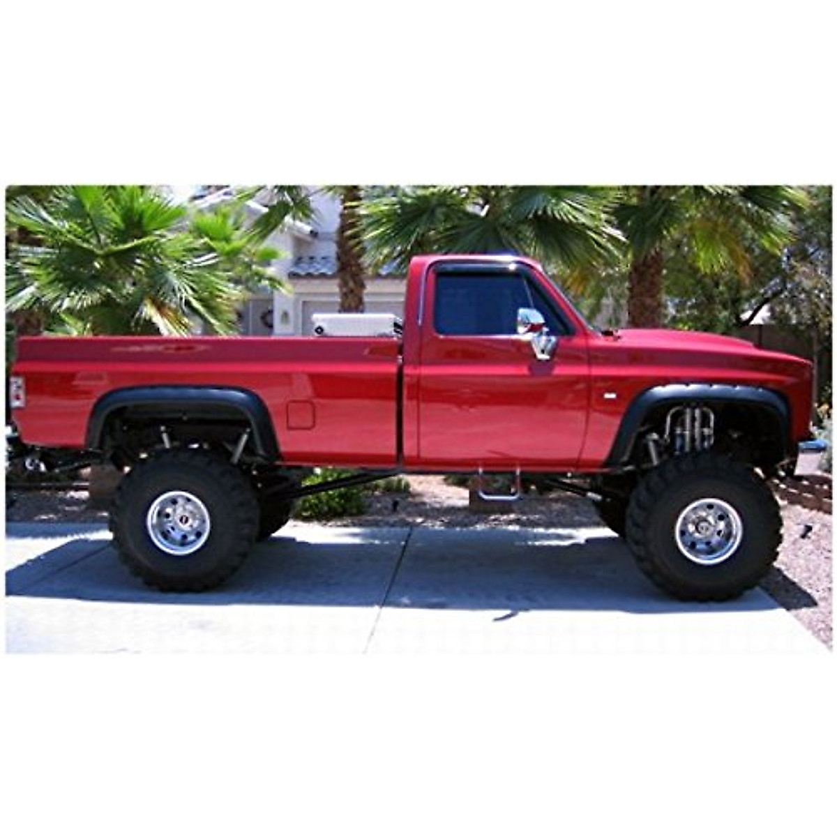 Bushwacker Cutout Pocket/Rivet Style Rear Fender Flares | 2-Piece Set, Black, Smooth Finish | 40004-11 | Fits 1973-1980 Blazer; 73-91 Jimmy; 73-87 GMC C1500; 75-80 K10/K20; 75-78 C15/R20/C25