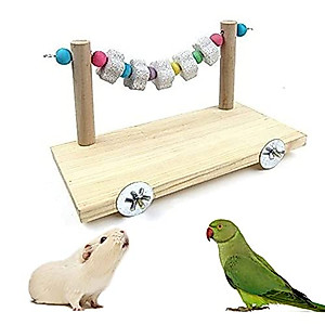 Litewoo Pet Wooden Standing Platform Square Chewing Wooden Shelf Board Suitable for Parrot Chinchilla Hamster Guinea Pig Gerbil Rabbit Squirrel Honey Bag Glider Small Animals Etc
