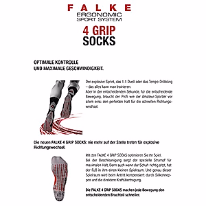 FALKE Unisex 4 GRIP Stabilizing Athletic Socks, Mid Calf, Compression Sock, Light Weight, Breathable Quick Dry, Nylon, Black (Black 3019), 9-10, 1 Pair