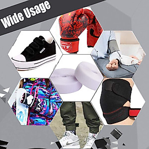 Sew on Hook and Loop Style 3/4 Inch Non-Adhesive Back Nylon Strips Fabric Fastener Non-Adhesive Interlocking Tape White,12.6 Yard