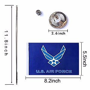 LoveVC US Air Force Wings Desk Flag Small Mini Military Office Table Flags with Stand Base,2 Pack