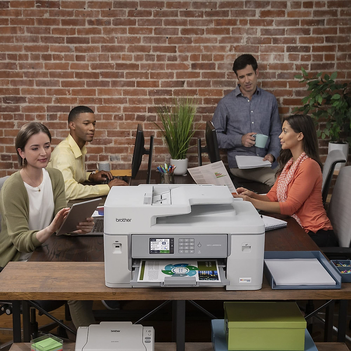 Brother MFC-J6555DW INKvestment Tank Color Inkjet All-In-One Printer with up to 1 Year of Ink In-box1 and 11” x 17” print, copy, scan, and fax capabilities