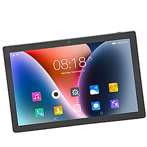 Luqeeg 5G WiFi Tablet PC, Octa Core CPU Dual Cameras FHD 10.1 Inch Tablet Dual SIM Dual Standby for Android 10.1 for Entertainment (White)