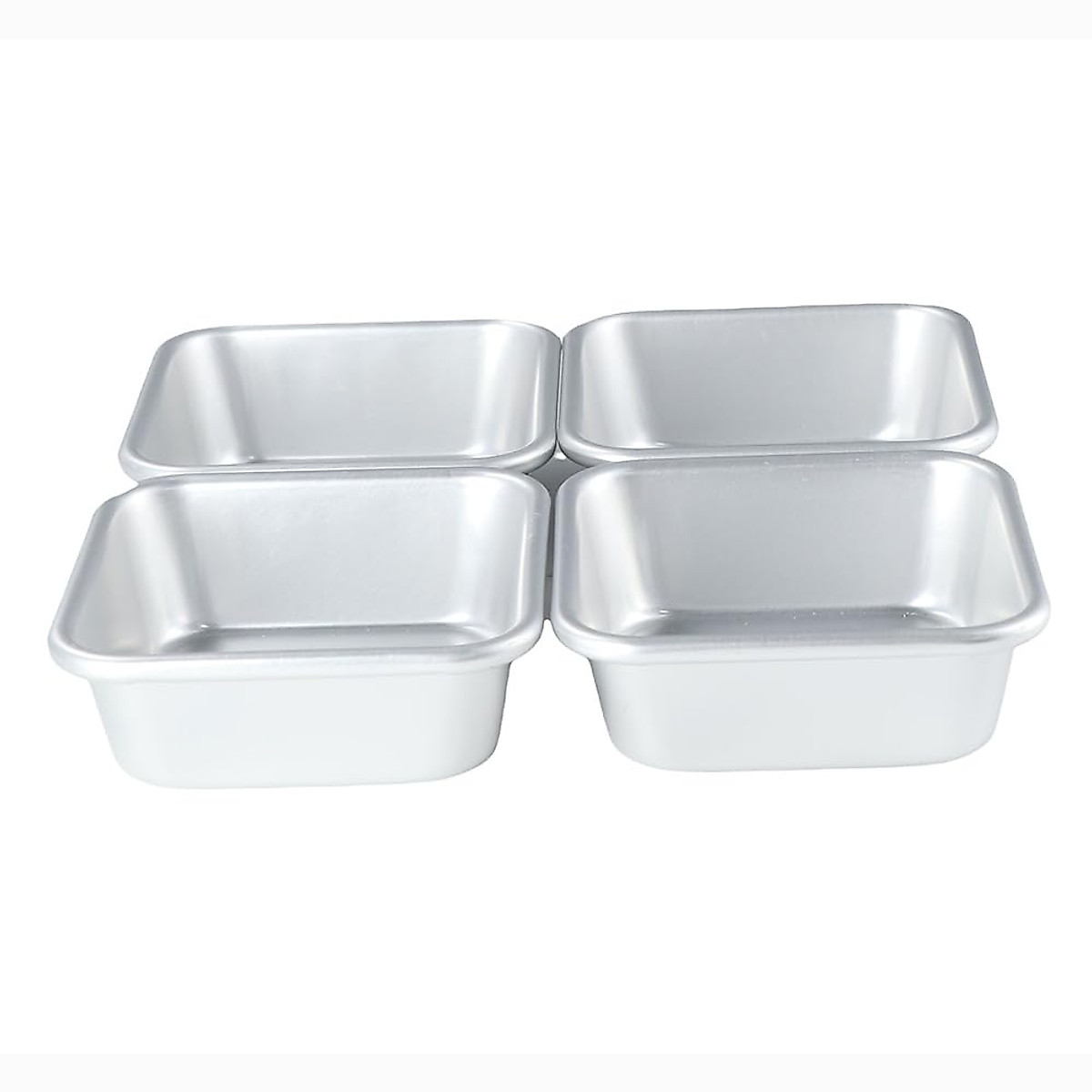 4Pcs 4 Inch Square Baking Cake Pan,Aluminum Alloy Nonstick Cake Mould One-piece Construction Baking Mould Bakeware Pan for Bread Sponge Cake