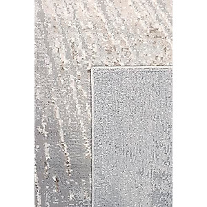 Pasargad Home Starburst Collection Polypropyle & Polyester White/Grey Patterned Living Room Bedroom Dining Home Office Area Rug 4' 0" X 6' 0"