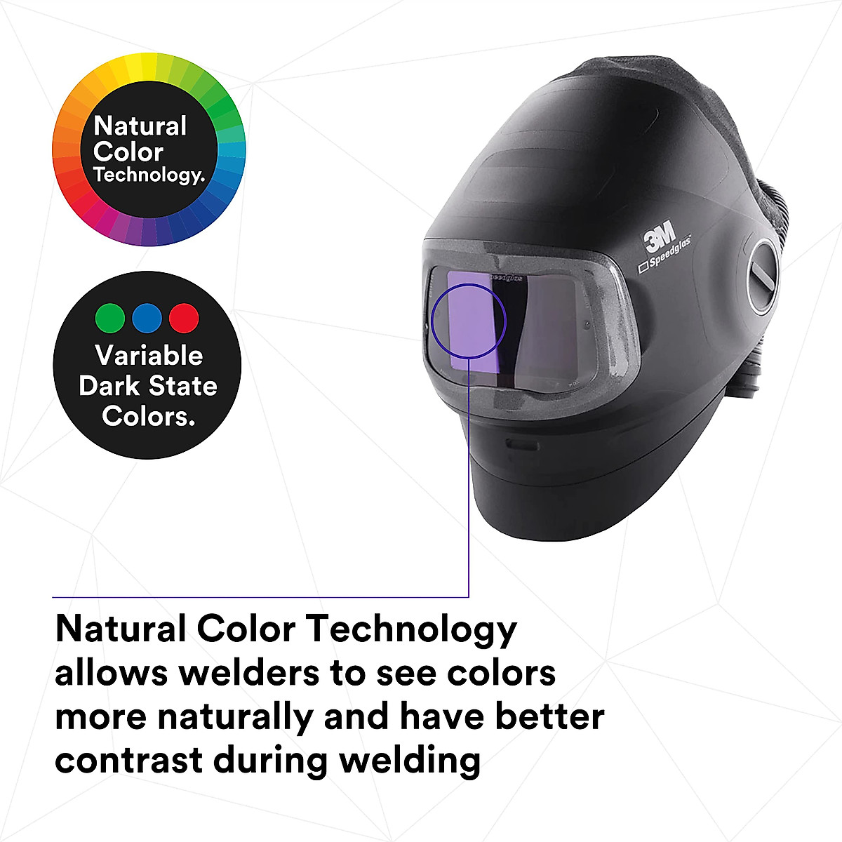 3M Speedglas Heavy-Duty Welding Helmet G5-01 with G5-01TW ADF and Adflo High-Altitude PAPR Assembly, Bluetooth, Natural Color Technology, 46-1101-30i , Black