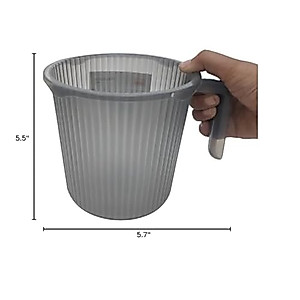 ADHAATA Homely Bathing Mug Certified Bath Water Mug Capacity 1.5Litre Ribbed Design BPA Free Camping Mug Dabba Bathroom Mug Cup - Assorted Colors